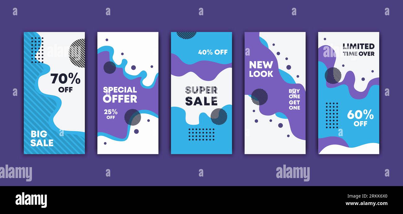 Banners bundle kit set of ig stories template design. Fashion mega sale ...