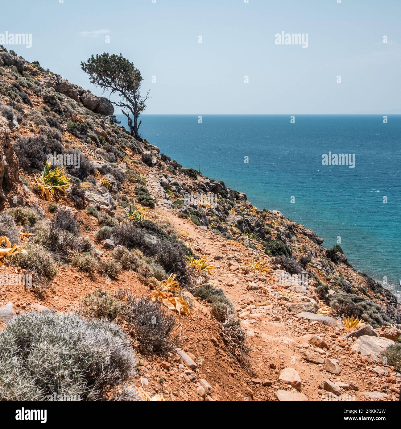Section of E4 Long Distance European walking trail between Agia Roumeli ...