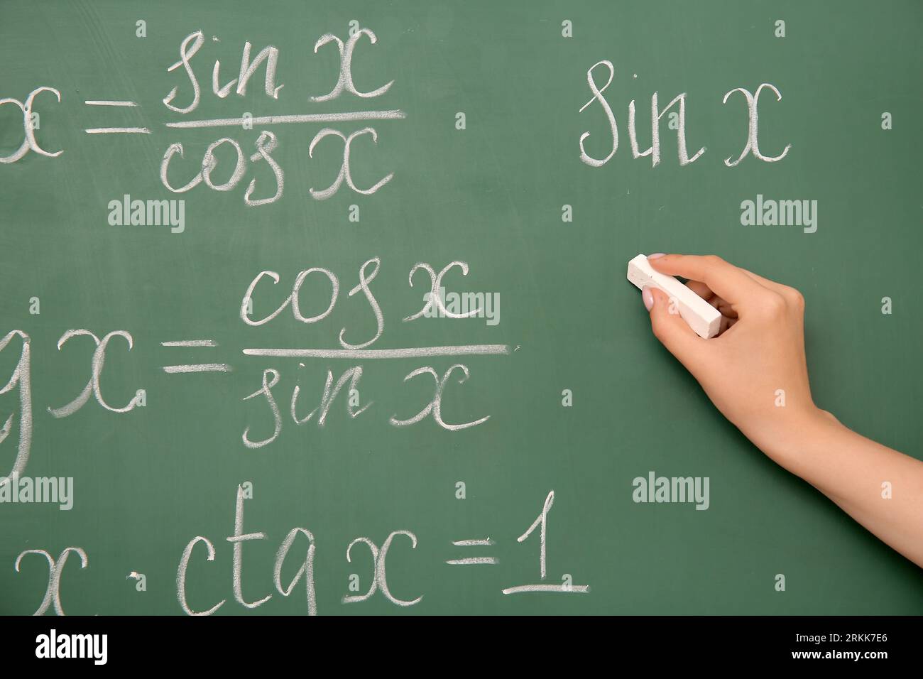 Girl blackboard with math formulas hi-res stock photography and images ...