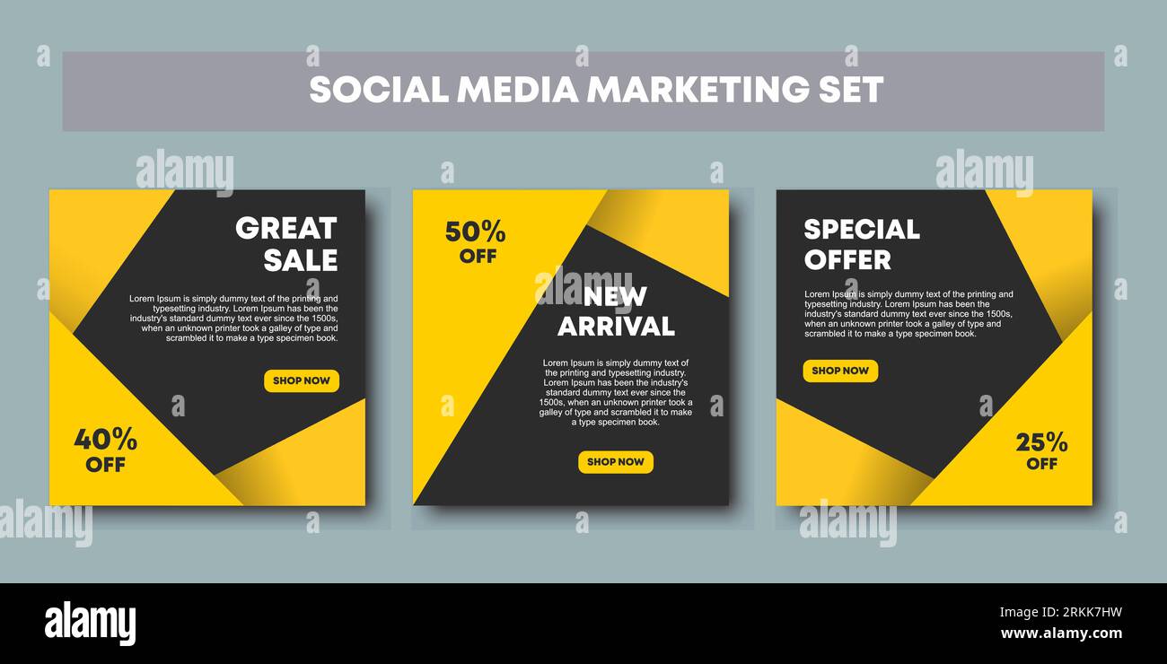 Set of social media sale post banners template. Minimalistic modern ...