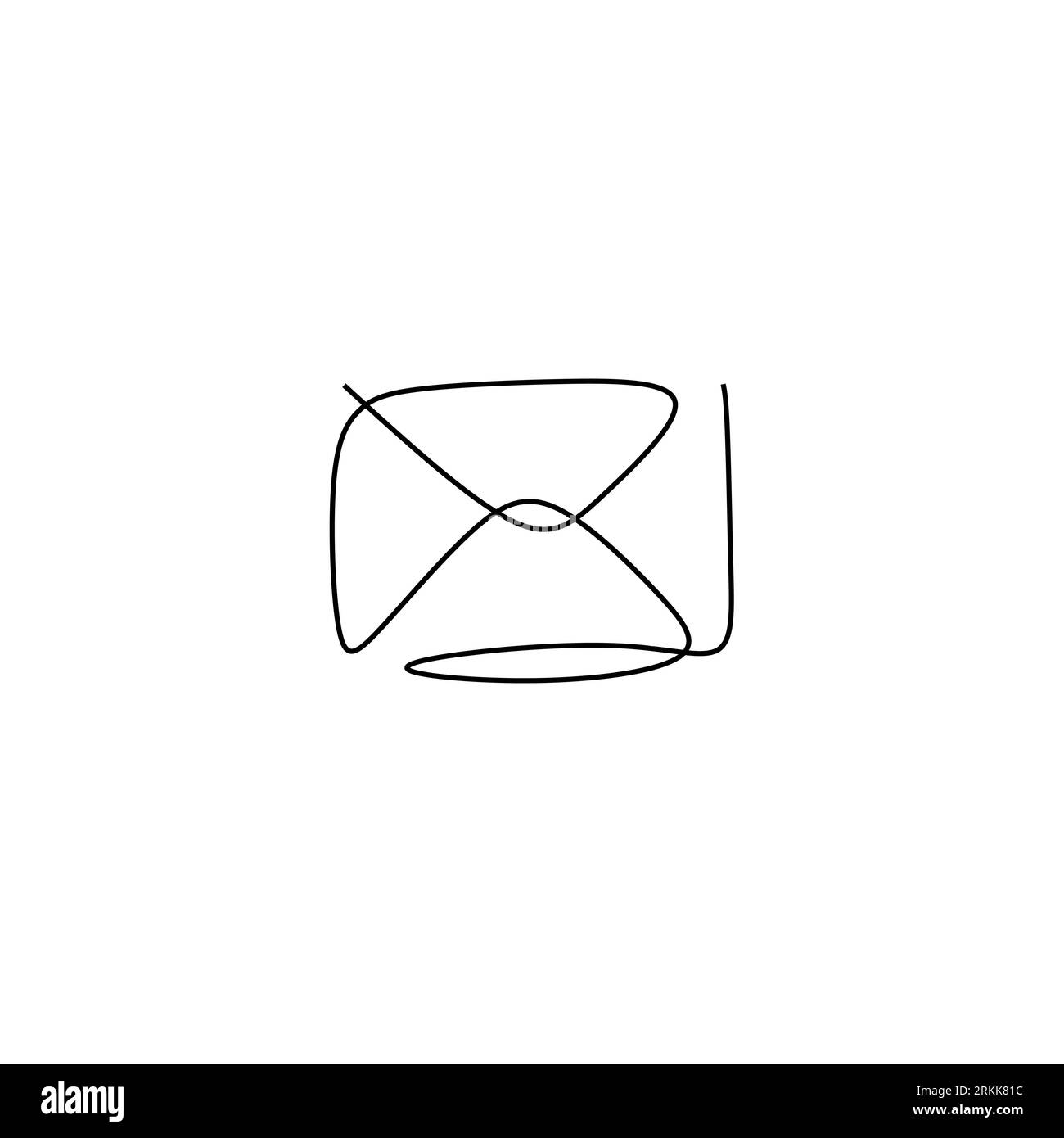 Continuous one line of email icon. Mail or email logo in single line ...