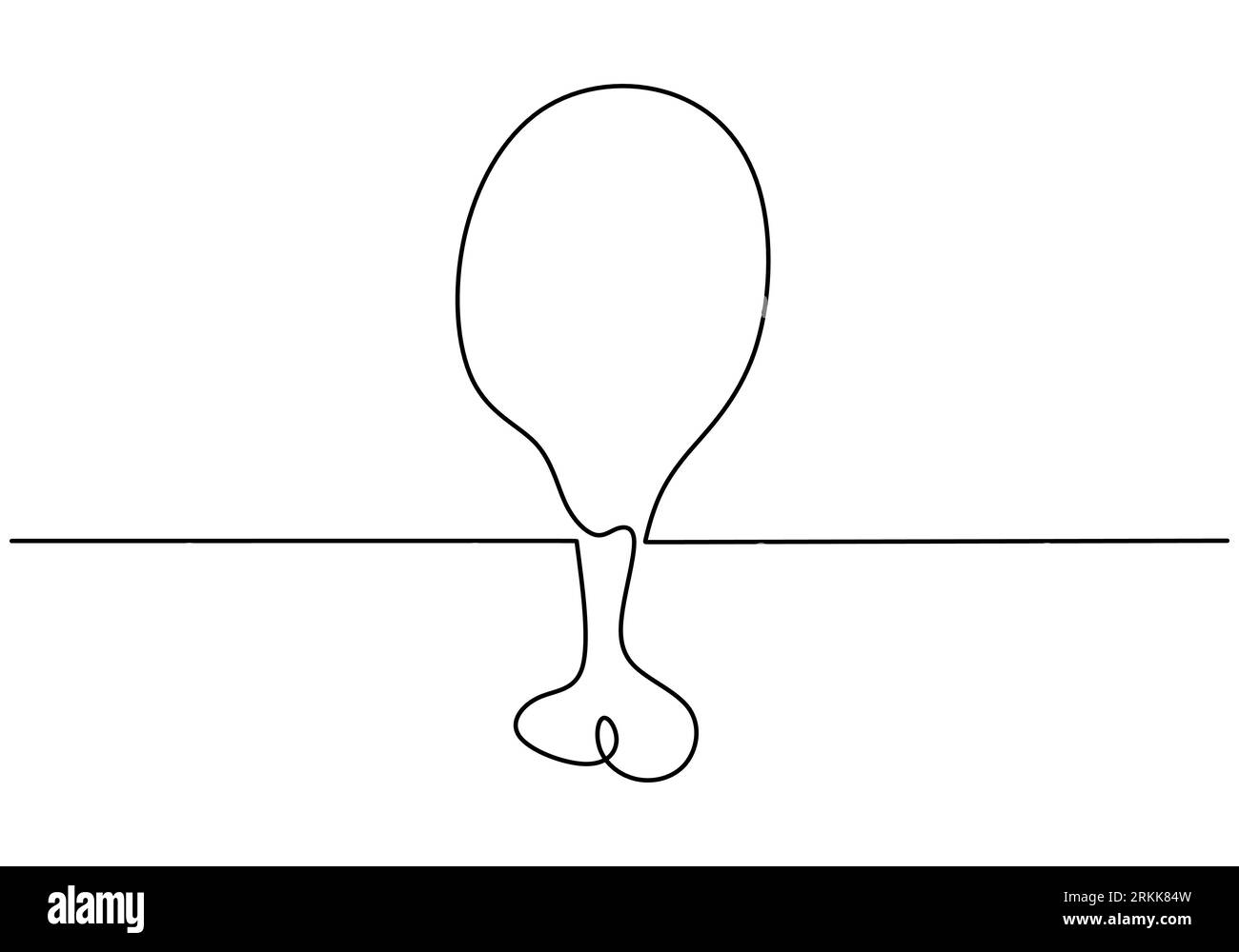 Single continuous line of fried chicken. Fried chicken in one line ...