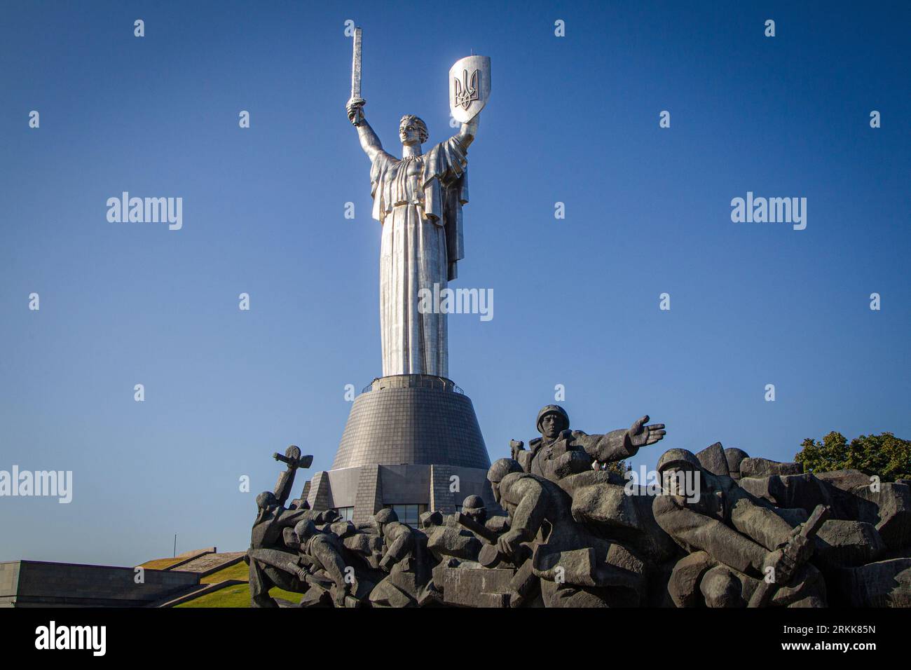 KYIV, UKRAINE - AUGUST 24, 2023 - The Motherland Monument with the ...