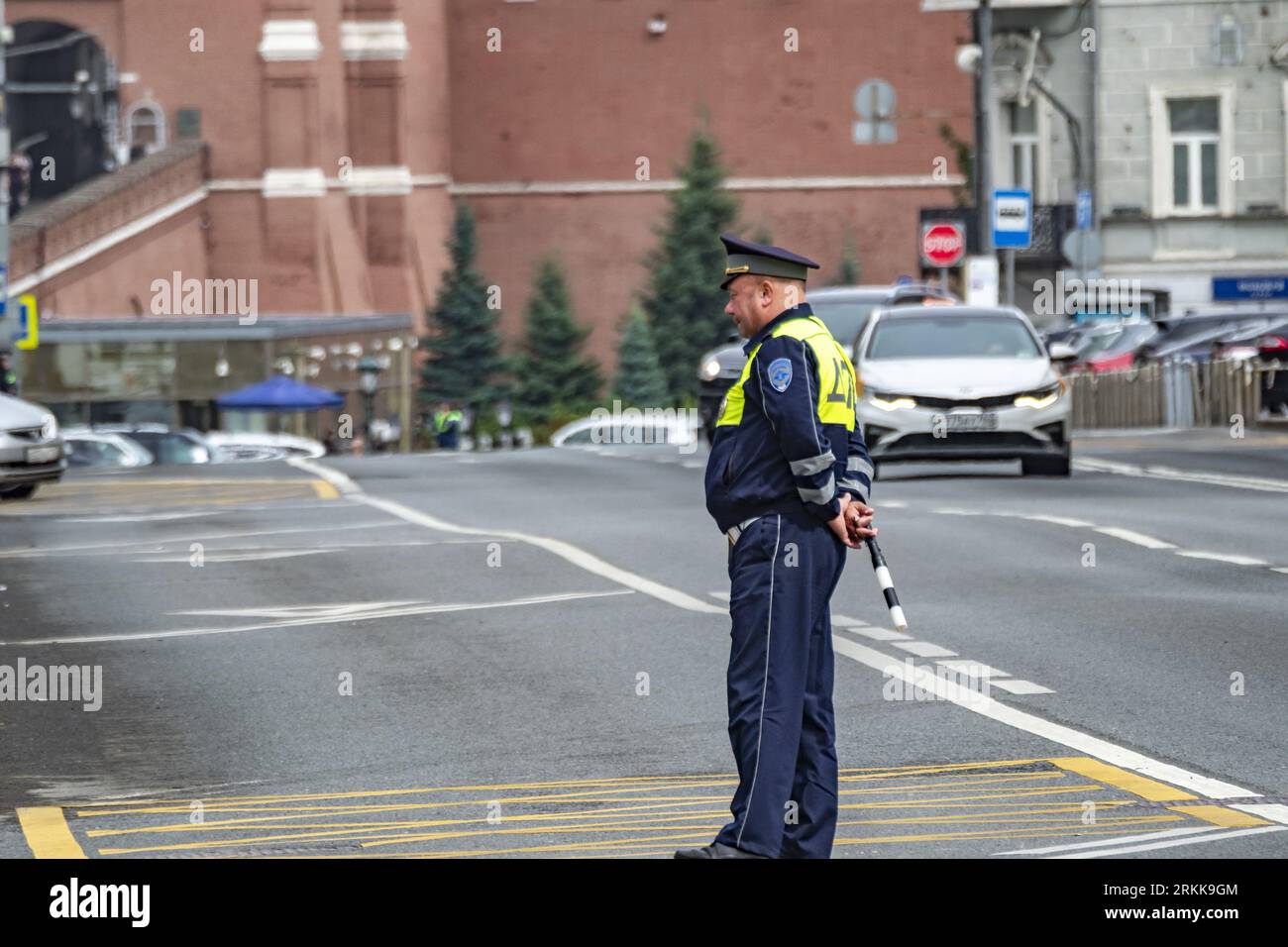 Russia, Moscow. Traffic police officer on the street of the city Stock ...
