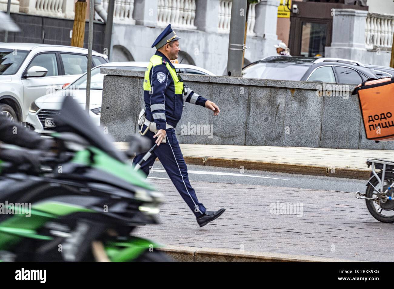 Russia, Moscow. Traffic police officer on the street of the city Stock ...