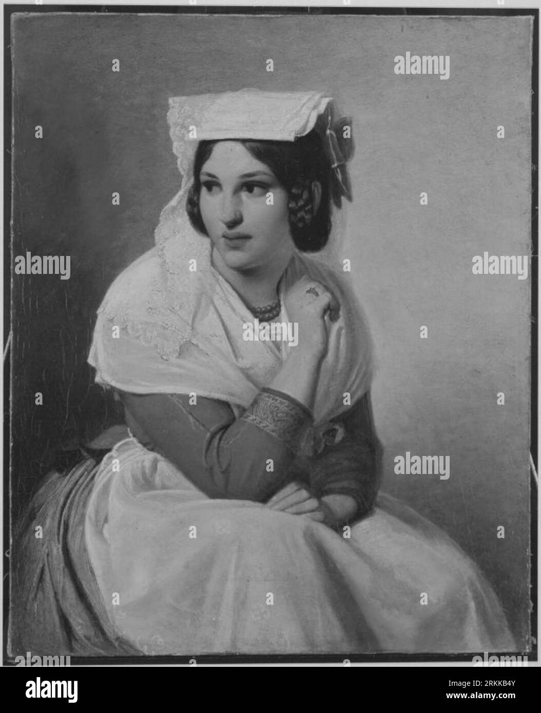 Sitzende Italienerin by Ludwig Thiersch Stock Photo - Alamy