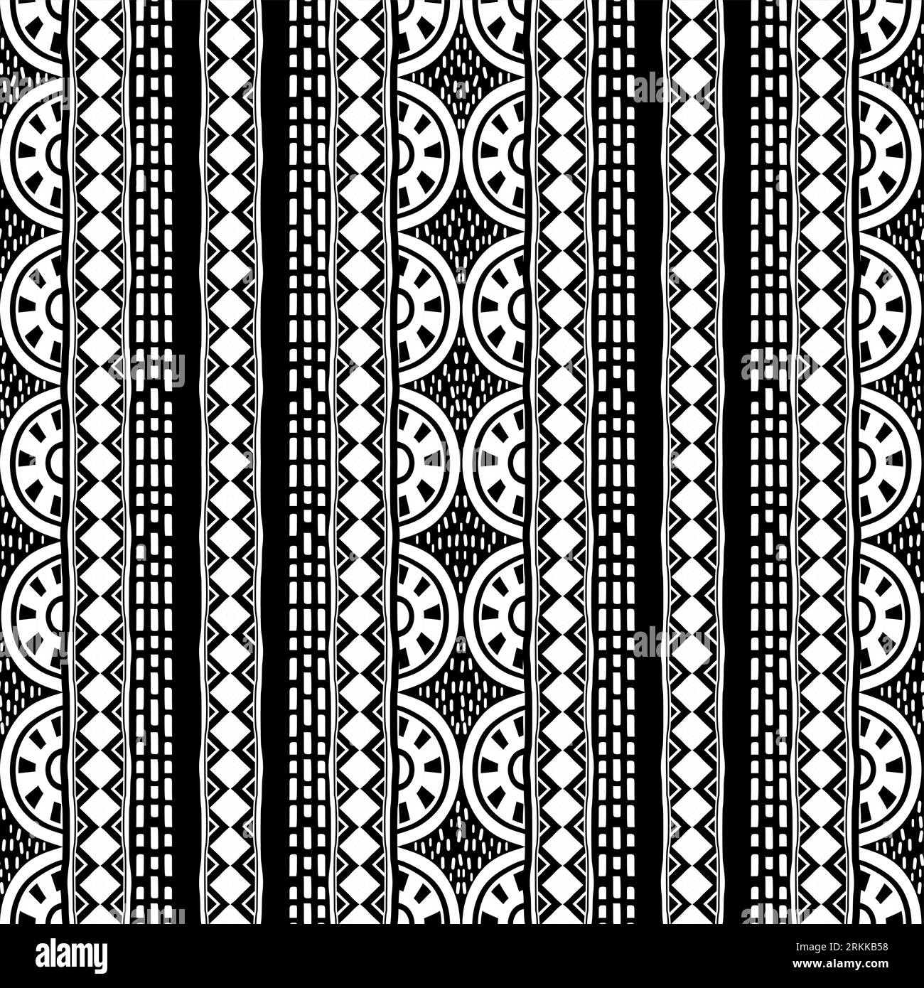 Hand drawn ethnic tribal in seamless pattern style Stock Vector Image ...