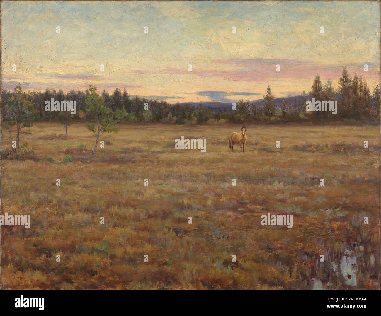 Early Autumn Morning 1899 by Jacob Gløersen Stock Photo - Alamy