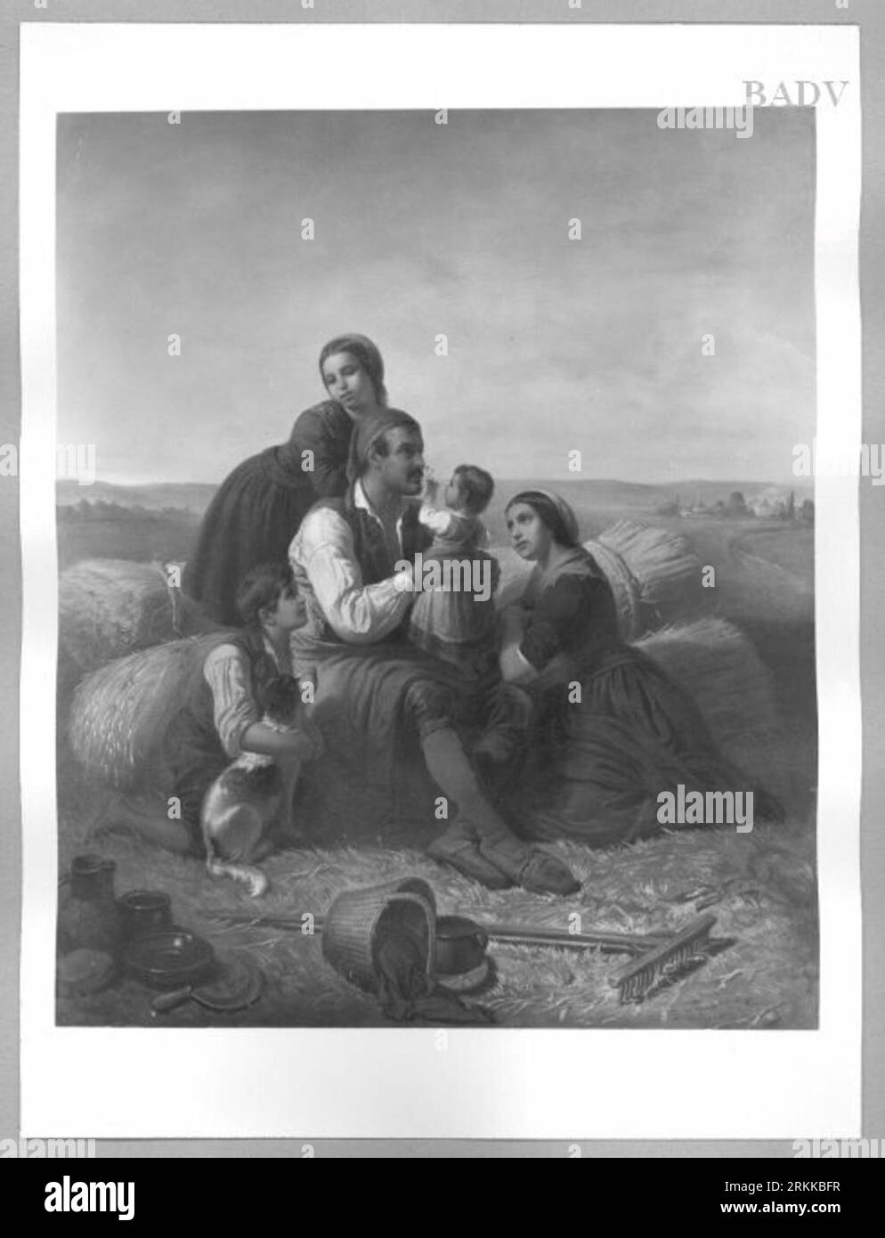 summer-landscape a peasant-family reposing 1858 by Friedrich ...