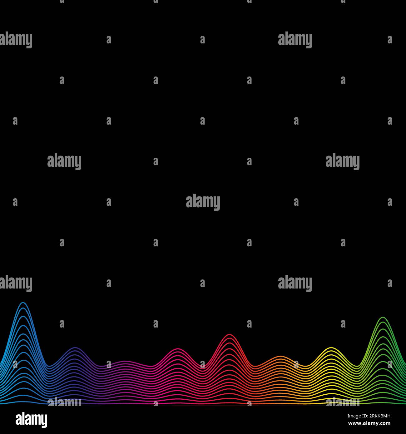 Rainbow waves line border, template banner latest technology sound ...