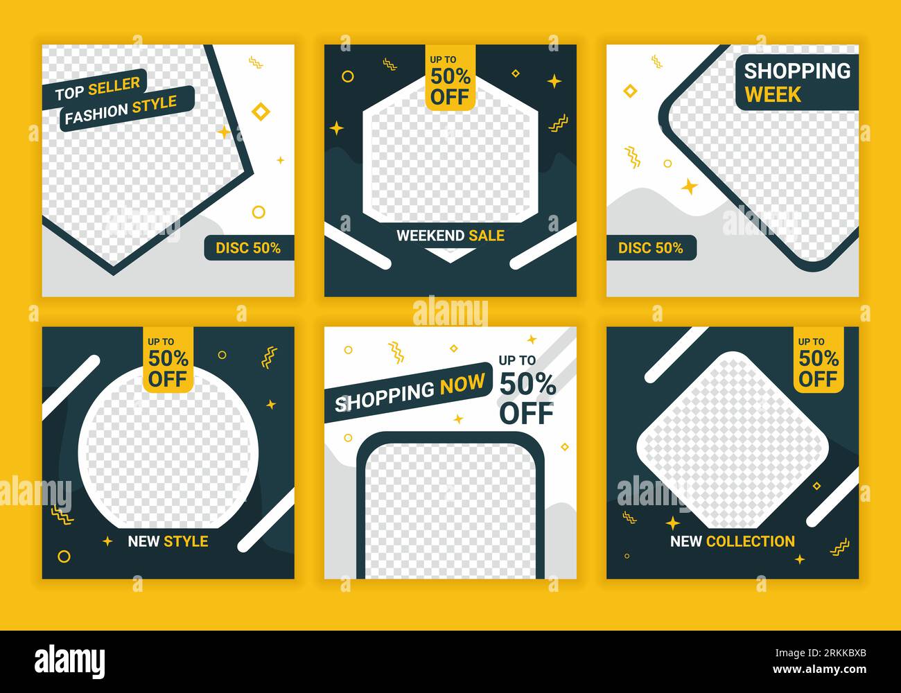 Set collection of social media post template. Summer sale business ...