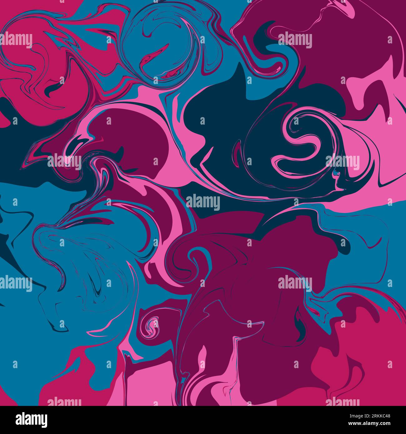 Psychedelic abstract background, mixed acrylic paint marble texture, colorful swirls, vector ...