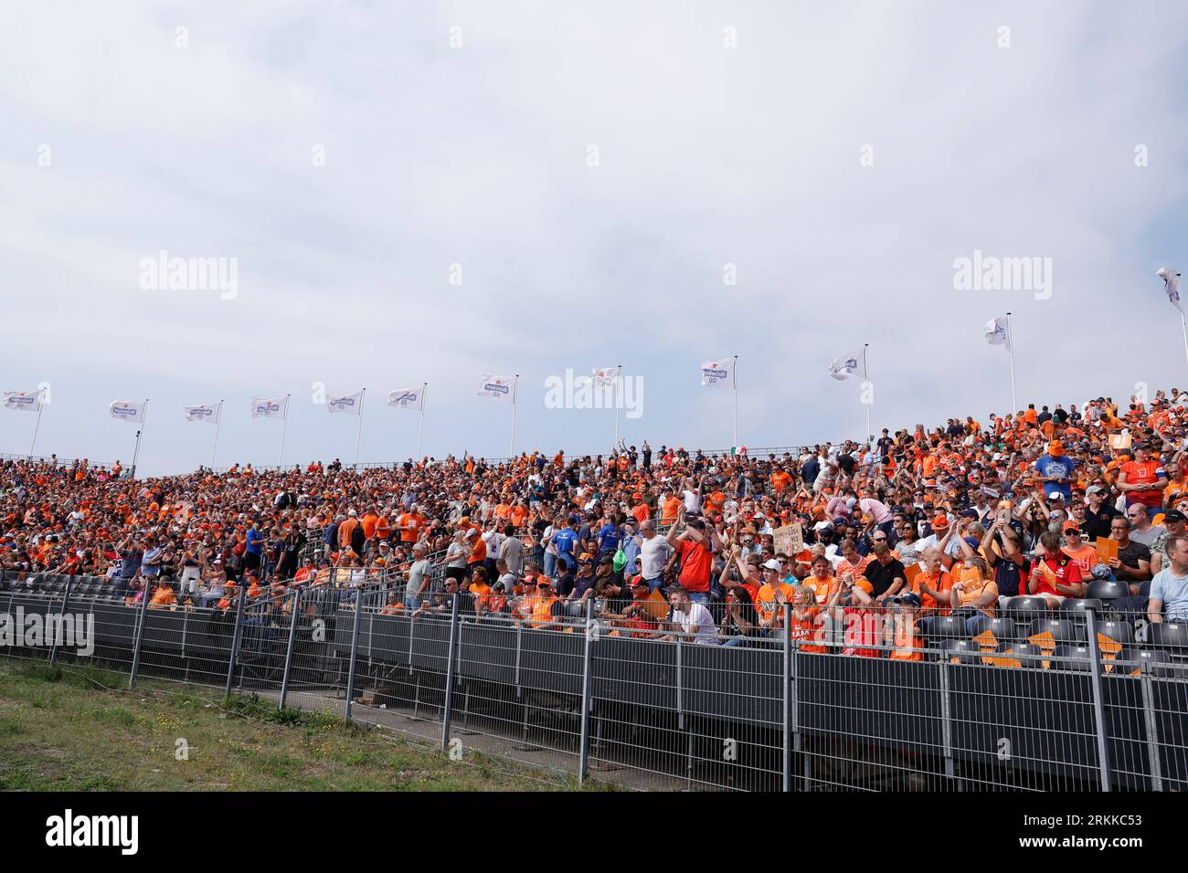 ZANDVOORT, NETHERLANDS - AUGUST 25: Fans on the grandstands during the ...