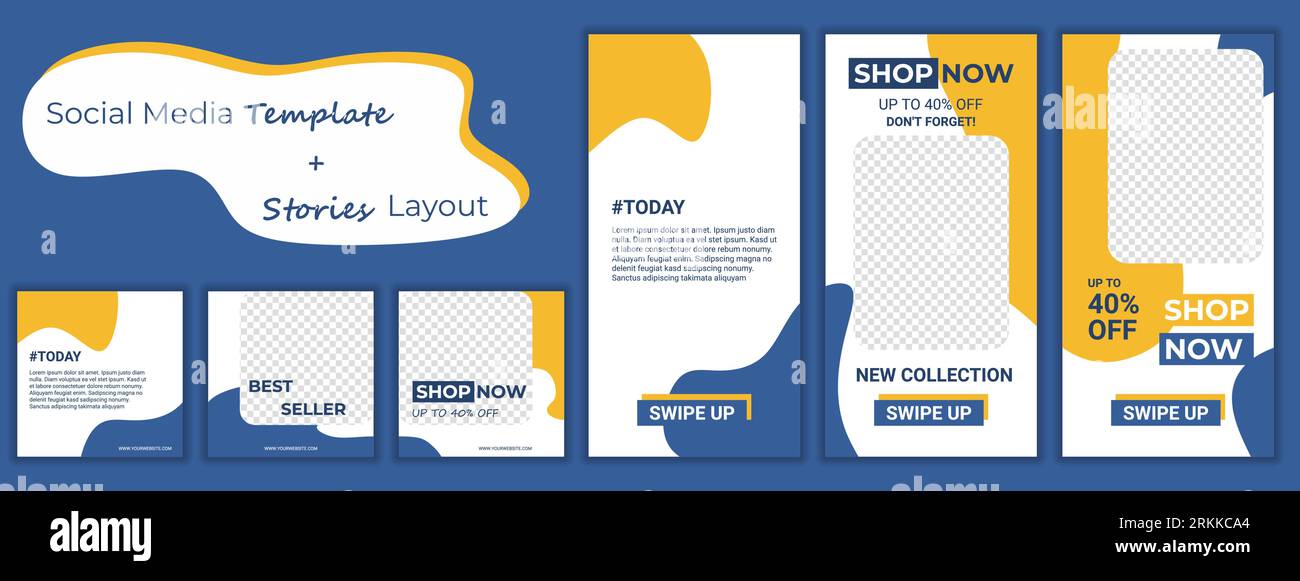 Set of Editable minimal square banner template. Colorful background ...
