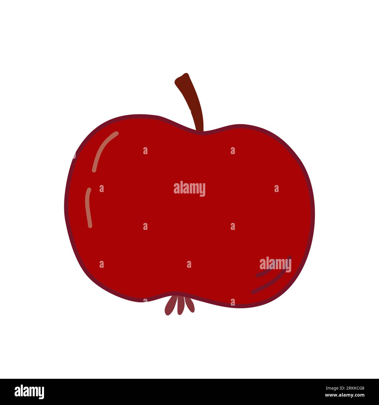 Simple red apple, doodle style flat vector illustration Stock Vector ...