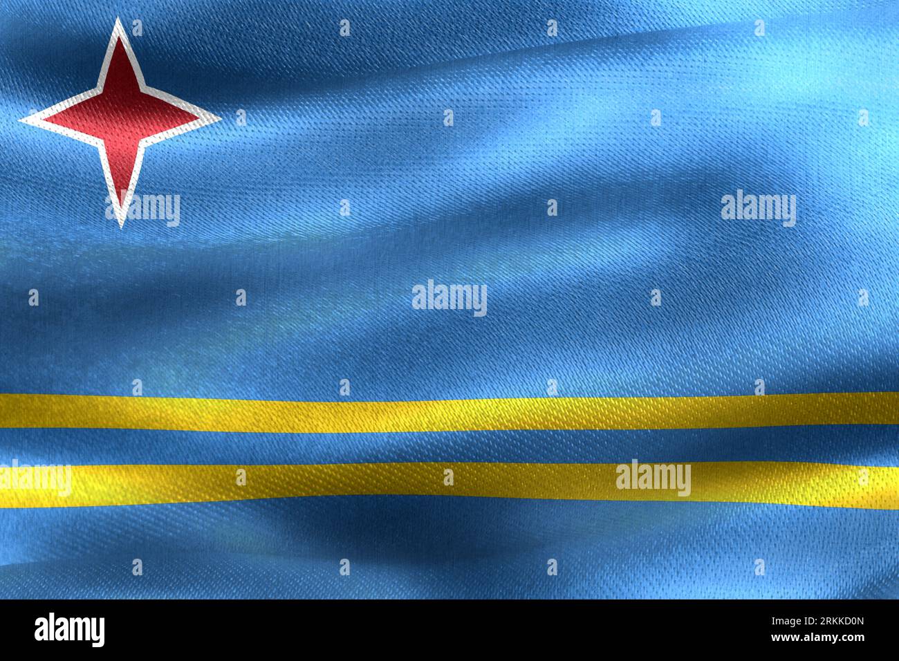 Aruba Flag - Realistic Waving Fabric Flag Stock Photo - Alamy