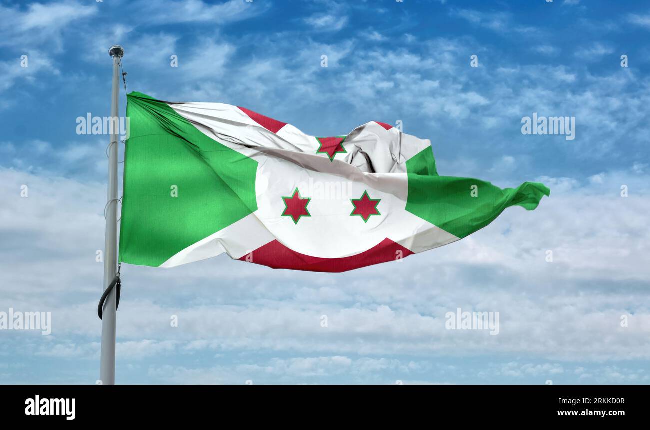Burundi Flag - Realistic Waving Fabric Flag Stock Photo - Alamy