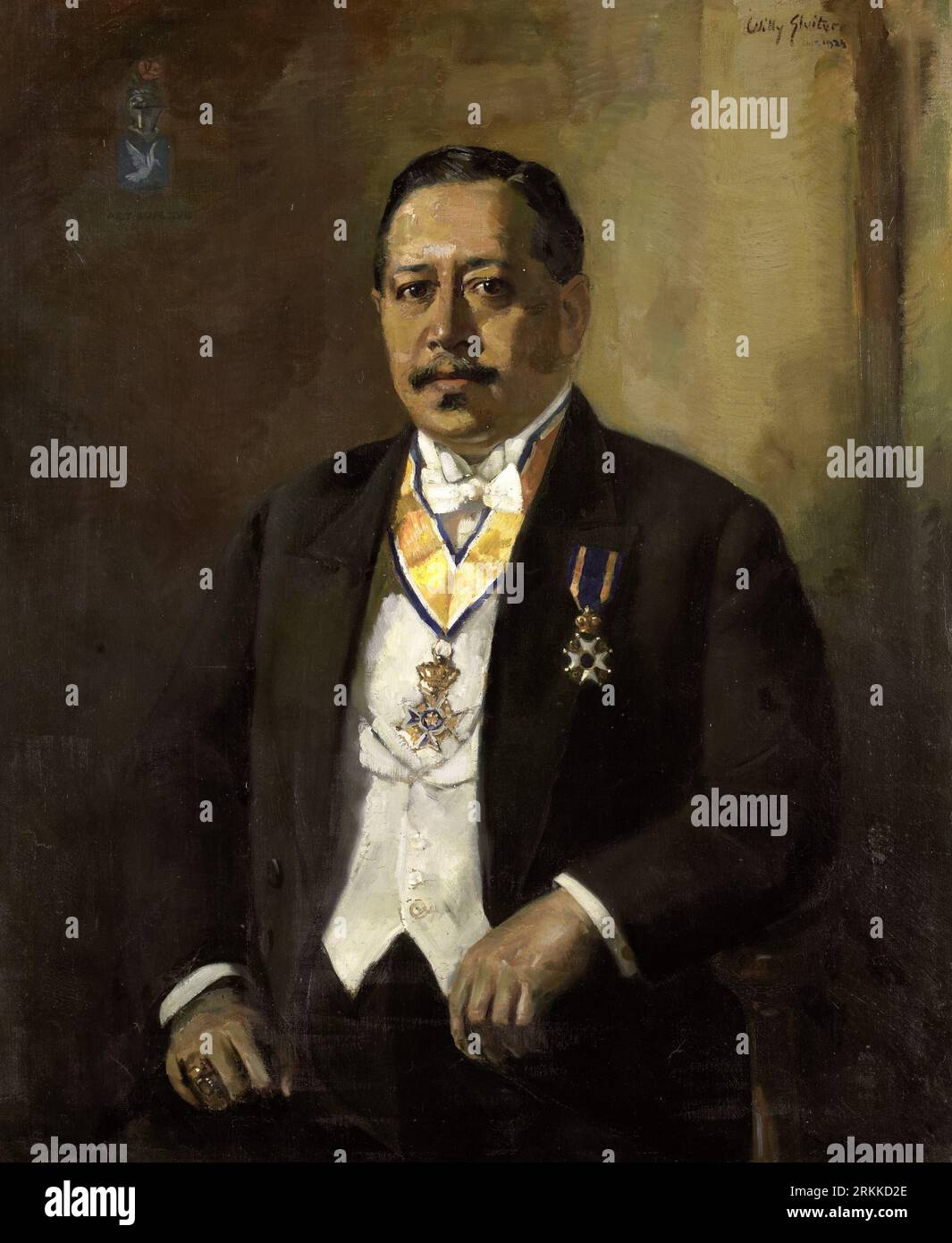 Willem Martinus Godfried Schumann (1877-1952). Voorzitter van de volksraad (1919-1925) 1924 by ...