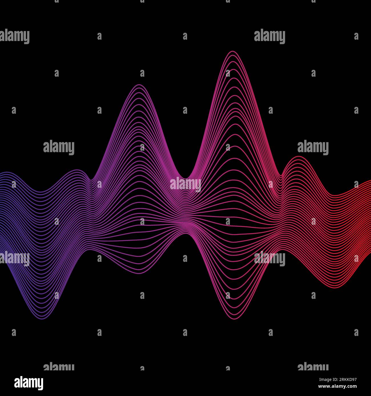 Sound wave rainbow wavy line gradients. Radio frequency. Abstract ...