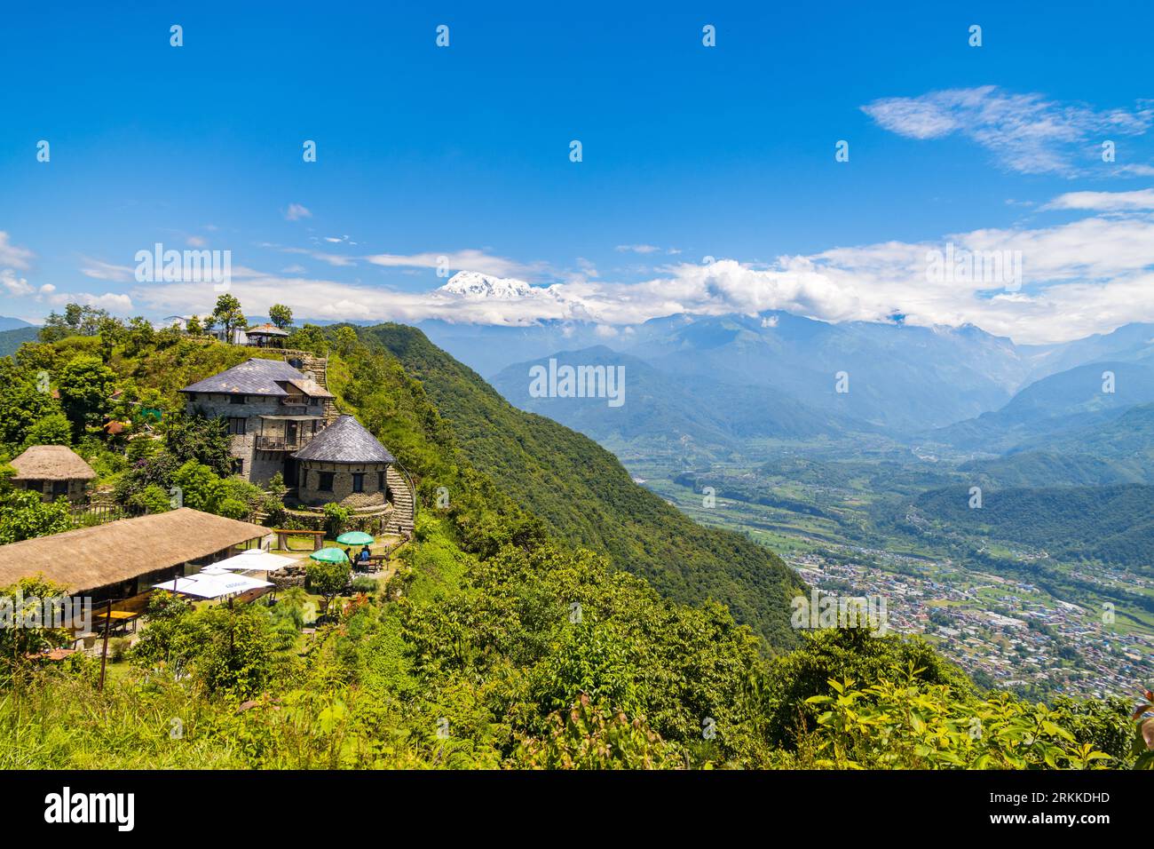 Sarangkot, Nepal - July 23, 2023 : An afternoon view from Sarangkot top ...