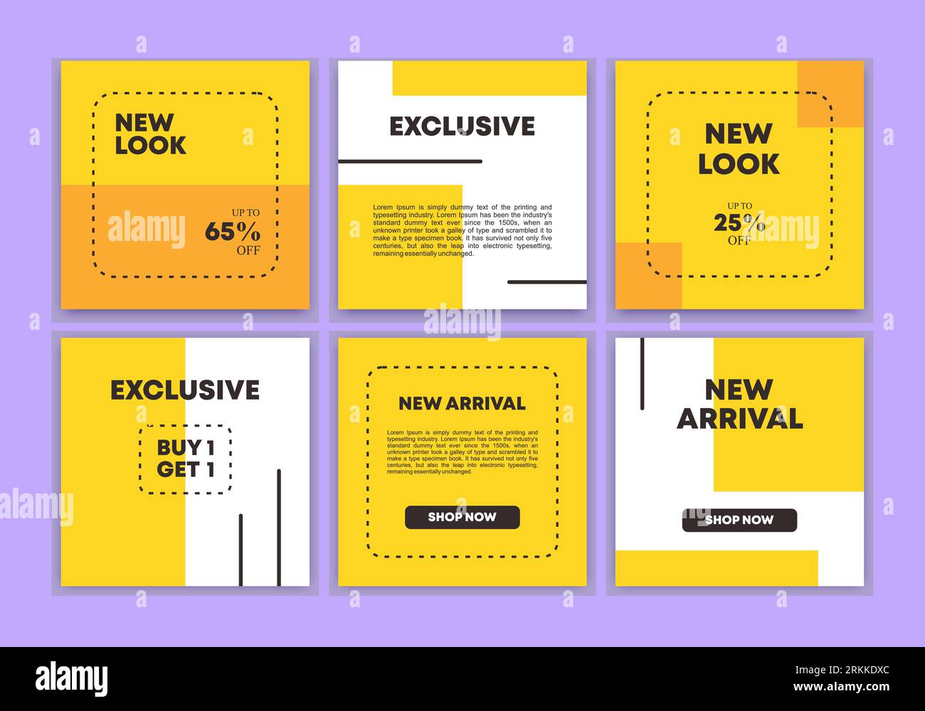 Social media feed editable template with yellow, white and black colors ...
