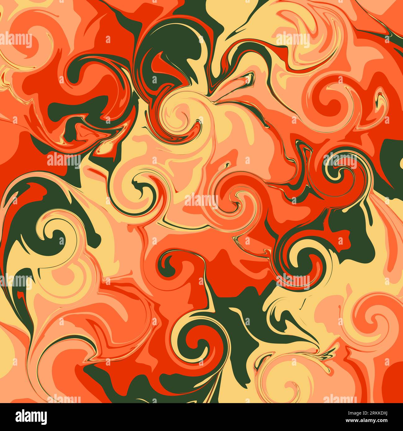Psychedelic abstract background, mixed acrylic paint marble texture, colorful swirls, vector ...