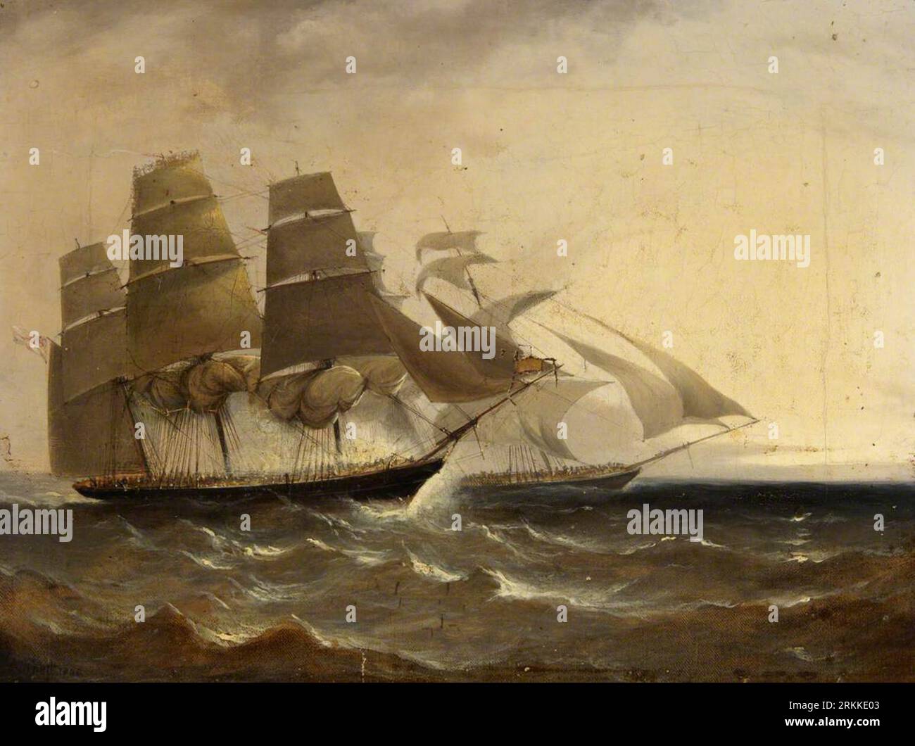 HMS 'Pearl' capturing the slaver 'Opposicao', 1838 1840 by William ...