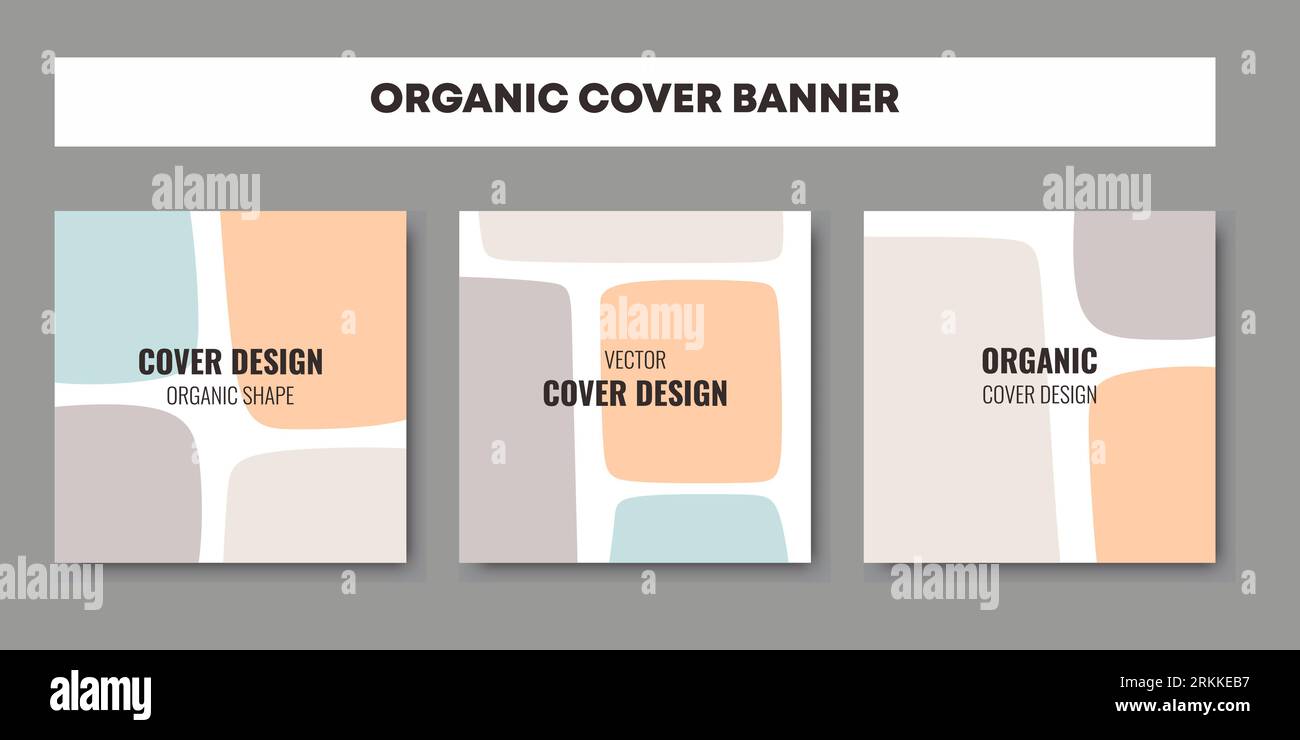 Set of abstract square art templates with pastel color layout design ...