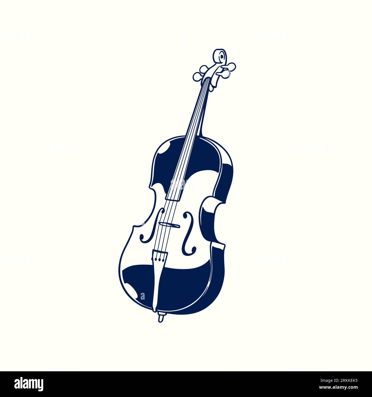 Vector hand drawn illustration of Cello in vintage engraved style ...