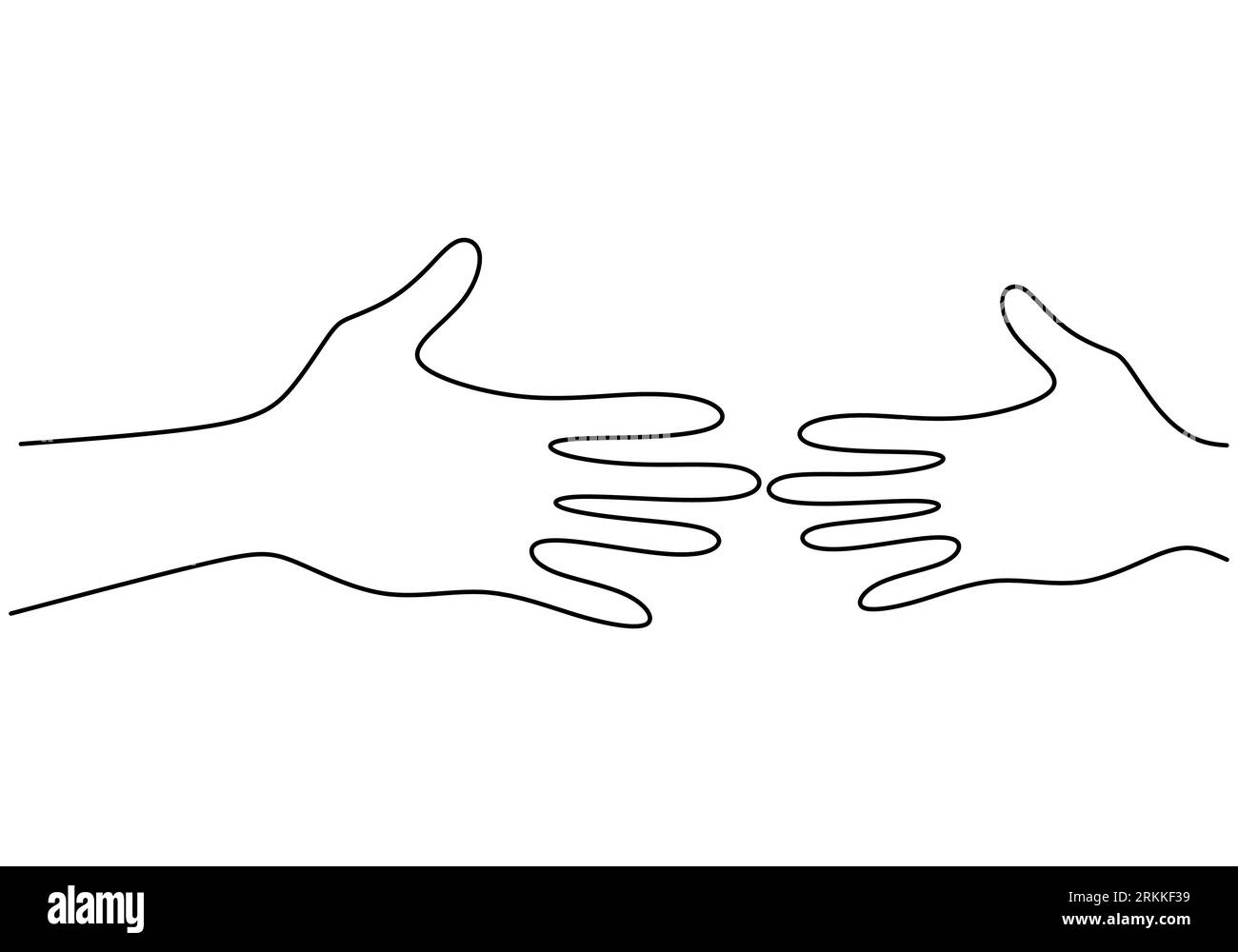 Continuous one line drawing hands woman and man holding together. The ...