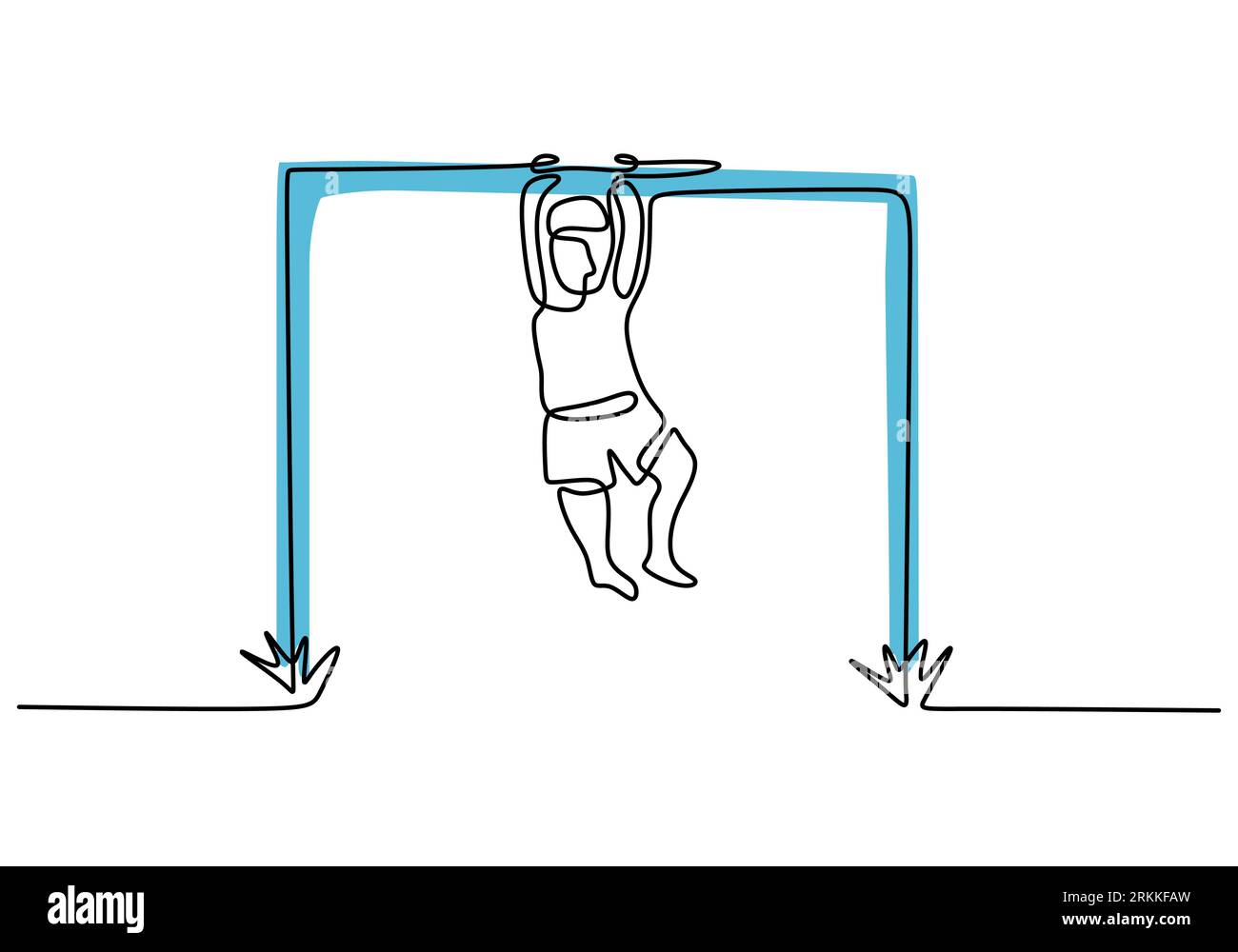 Single continuous line drawing of a kid lift up at the playground ...