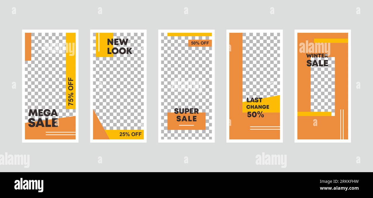 Set of social media stories and post frame. Templates design ...