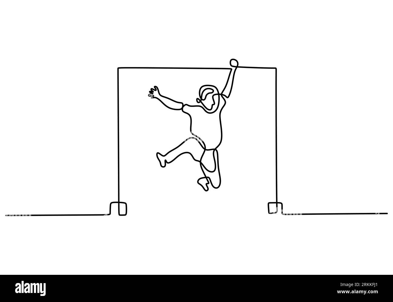 Single continuous line drawing of a kid lift up at the playground ...