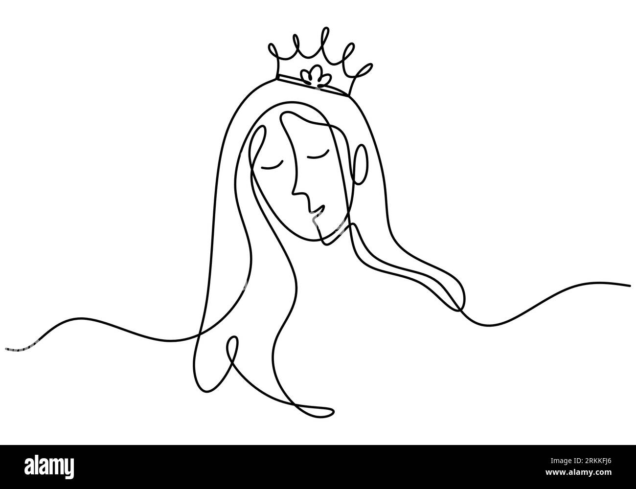 One continuous drawing line medieval historical european monarch ...