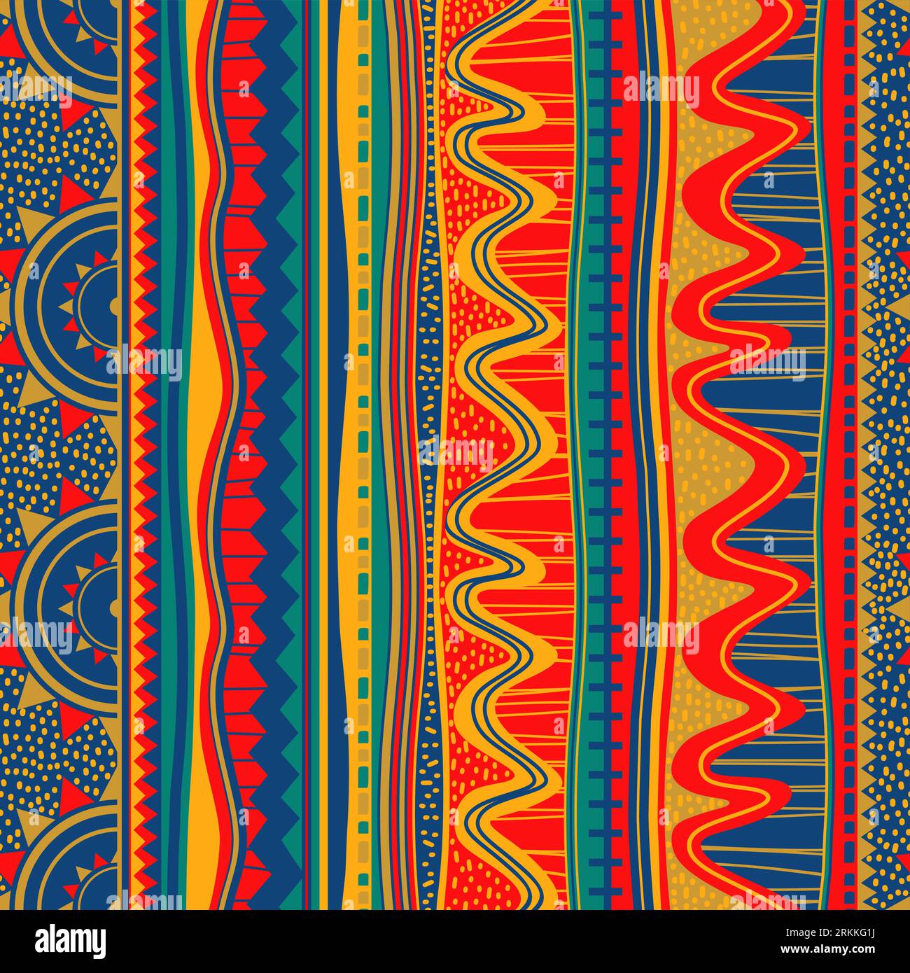 Hand drawn ethnic tribal in seamless pattern style Stock Vector Image ...