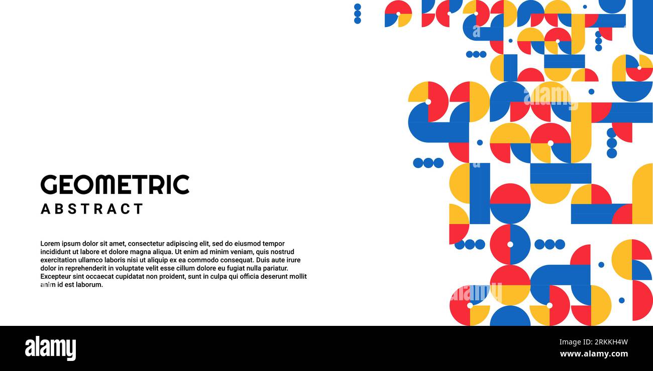 Abstract geometric mural colorful background in Bauhaus style. pattern design Stock Vector Image ...