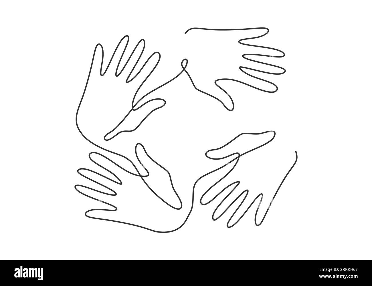 Teamwork Hands Drawing