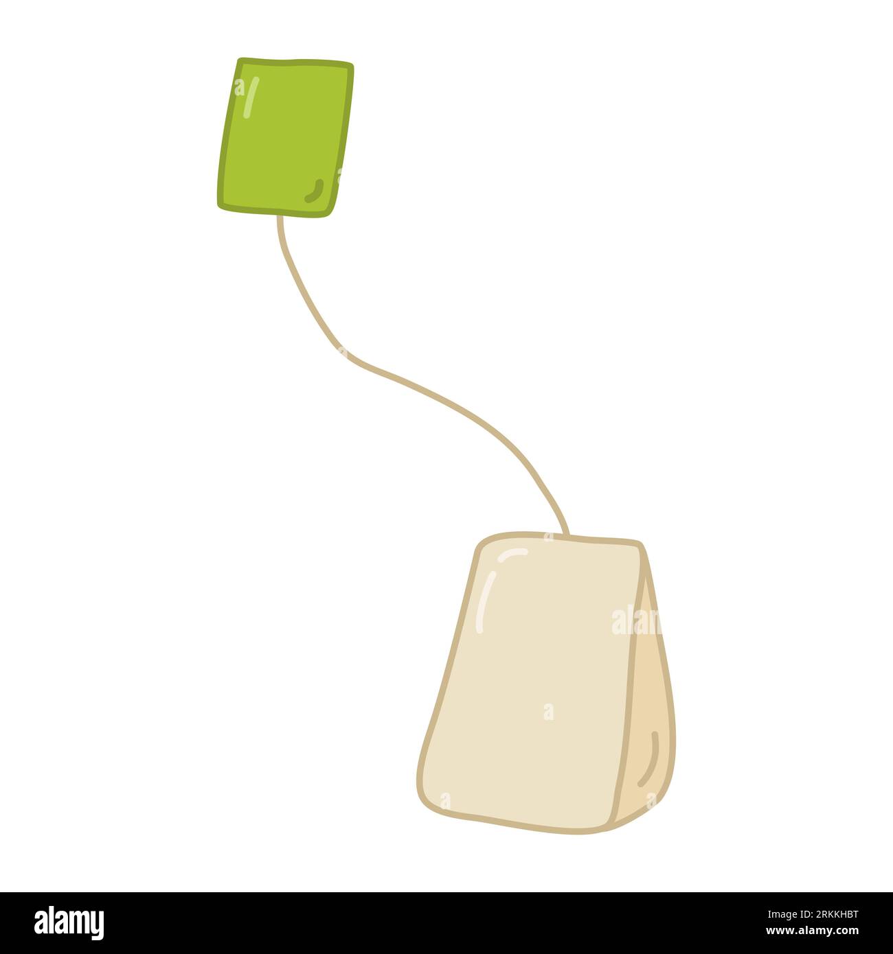 Simple tea bag with label, doodle style flat vector illustration Stock ...