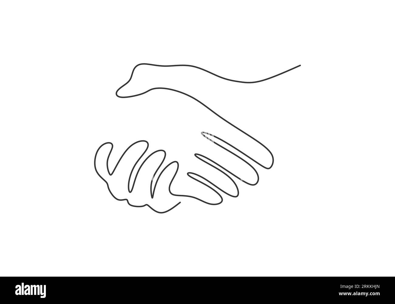 Continuous one line vector illustration of a handshake. Business ...