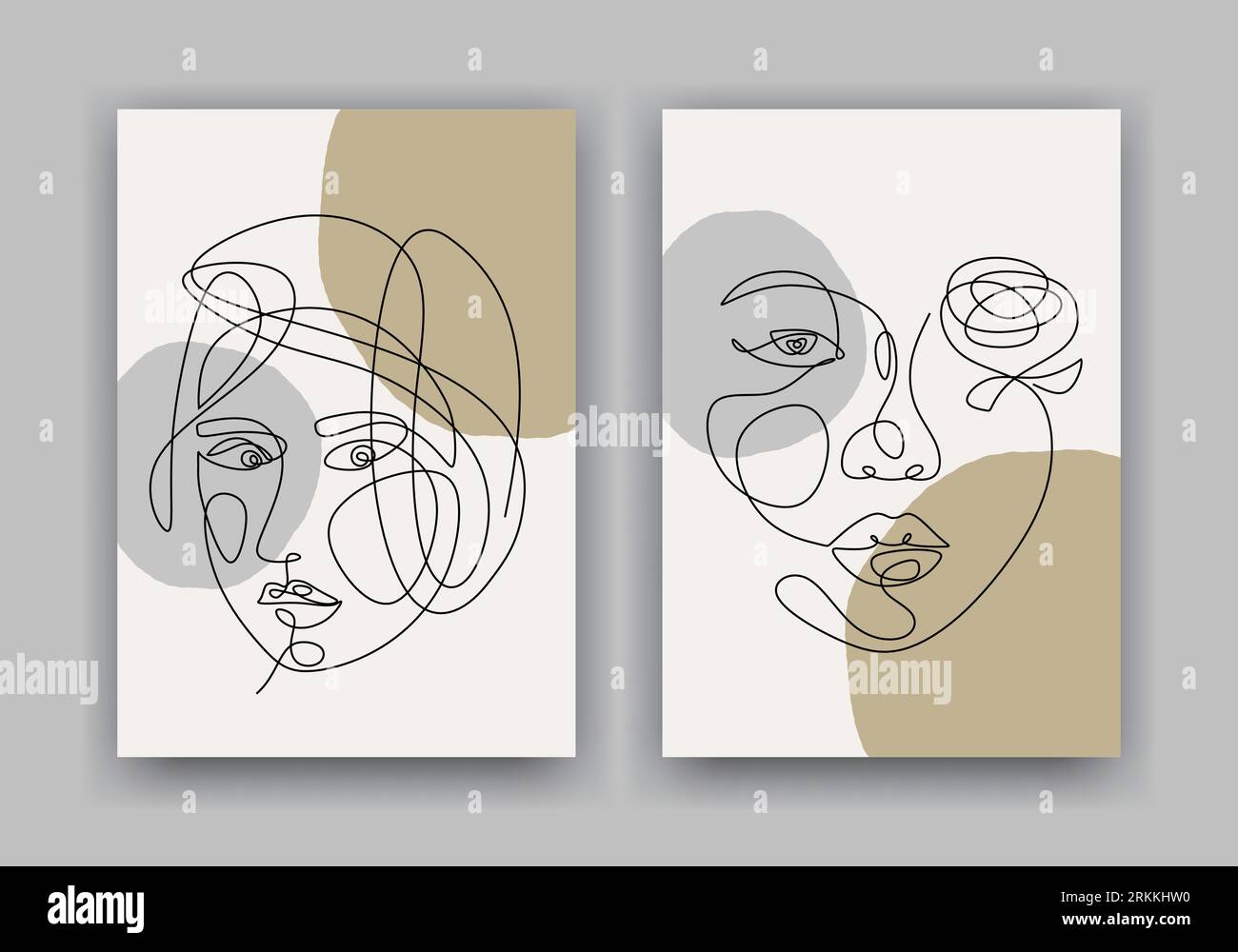 One line drawing woman face. Minimalism style poster. Boho simple ...