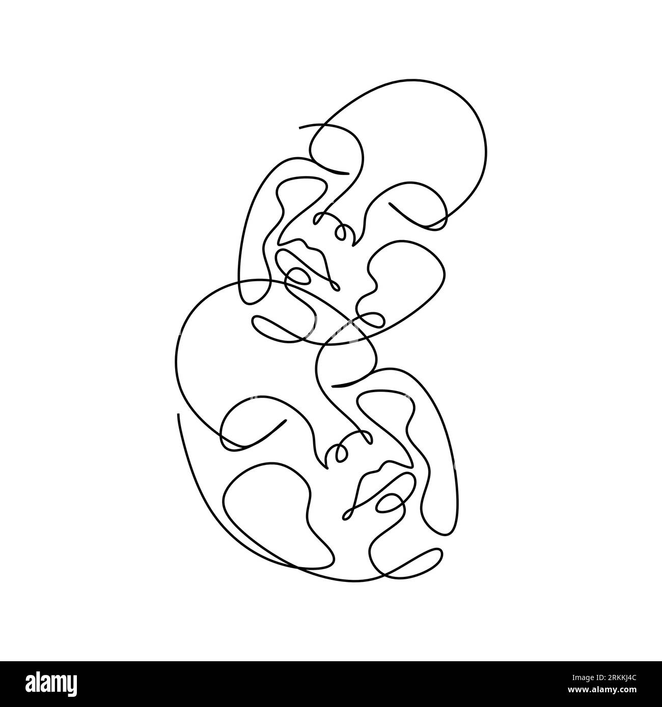 Continuous line, drawing of set face masks and fashion concept, woman ...