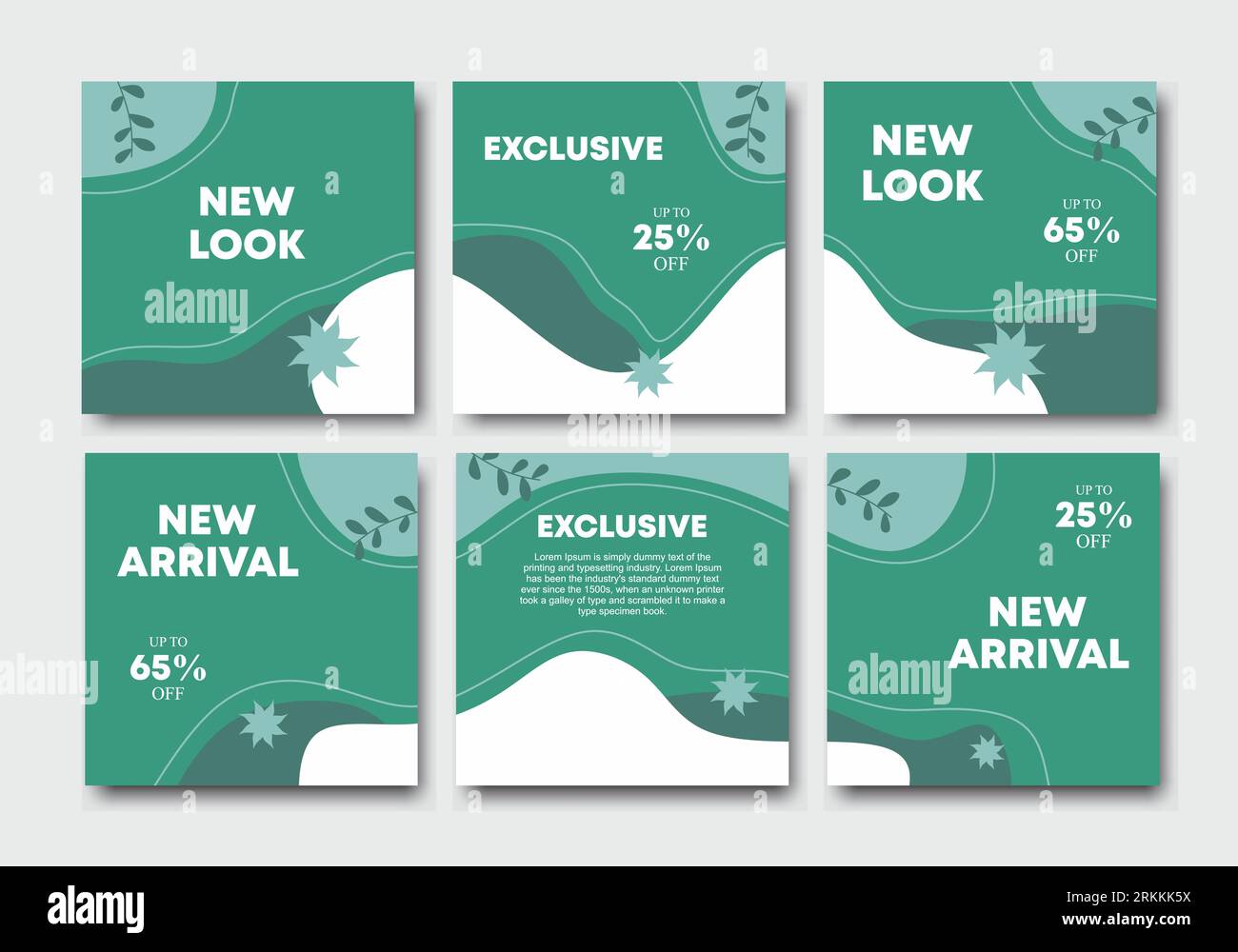 Editable square social media posts templates set. Abstract puzzle in ...