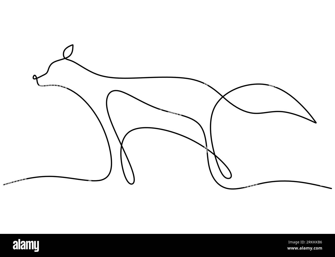 One continuous line drawing of cute fox corporate logo identity ...