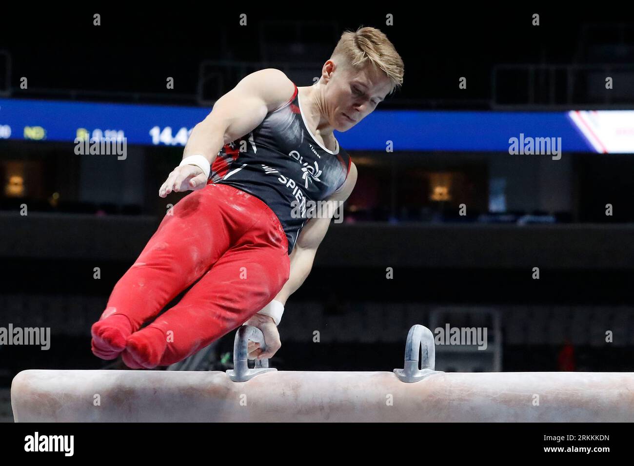 San Jose, California, USA. 24th Aug, 2023. Shane Wiskus (35) performs ...