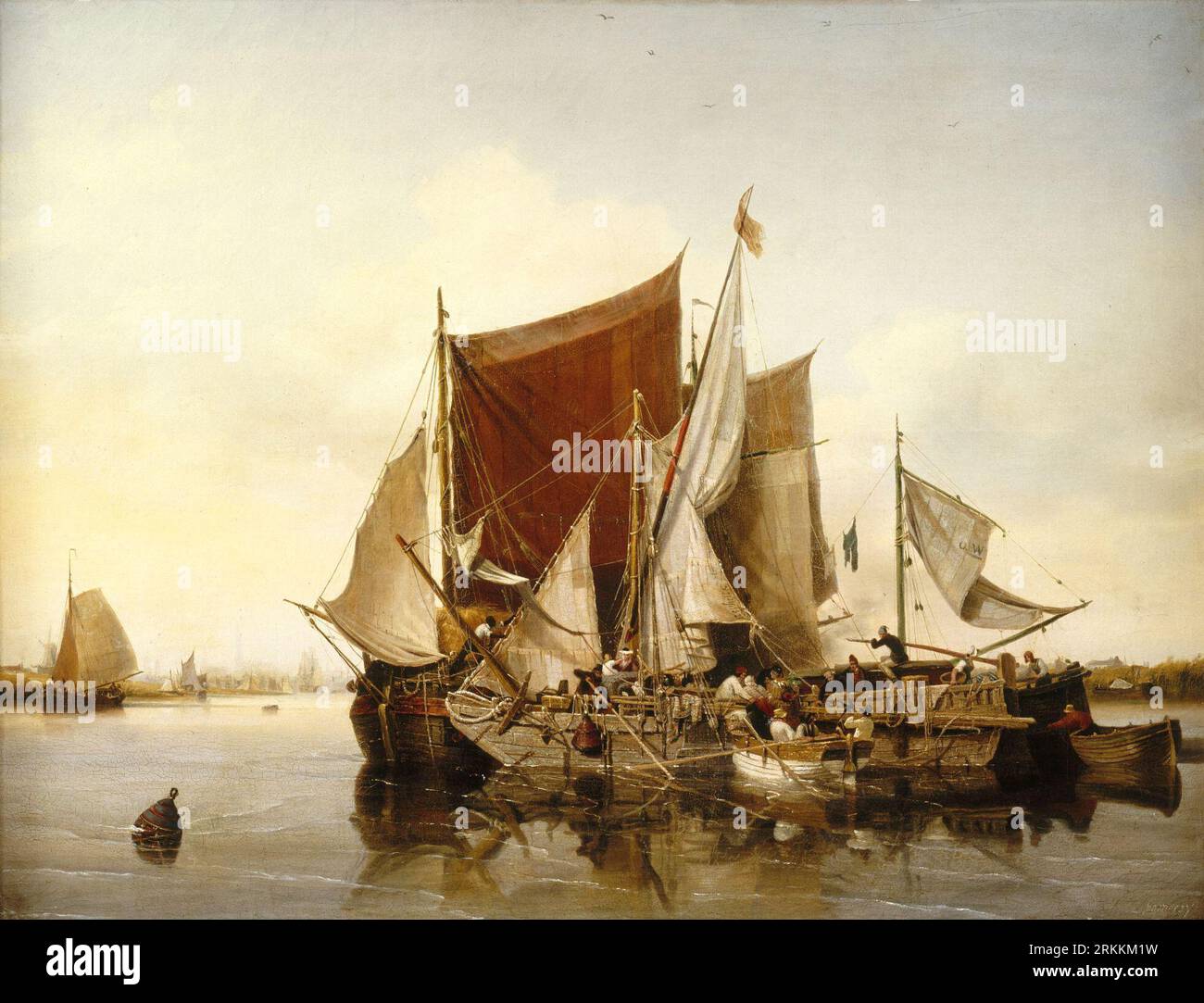 Vue de l'Escaut circa 1833 by Ambroise Louis Garneray Stock Photo - Alamy