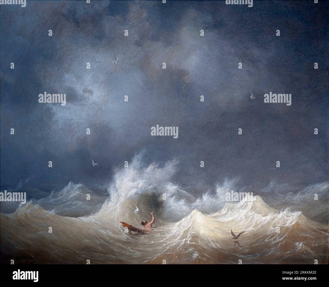 Le naufragé 19e by Ambroise Louis Garneray Stock Photo - Alamy