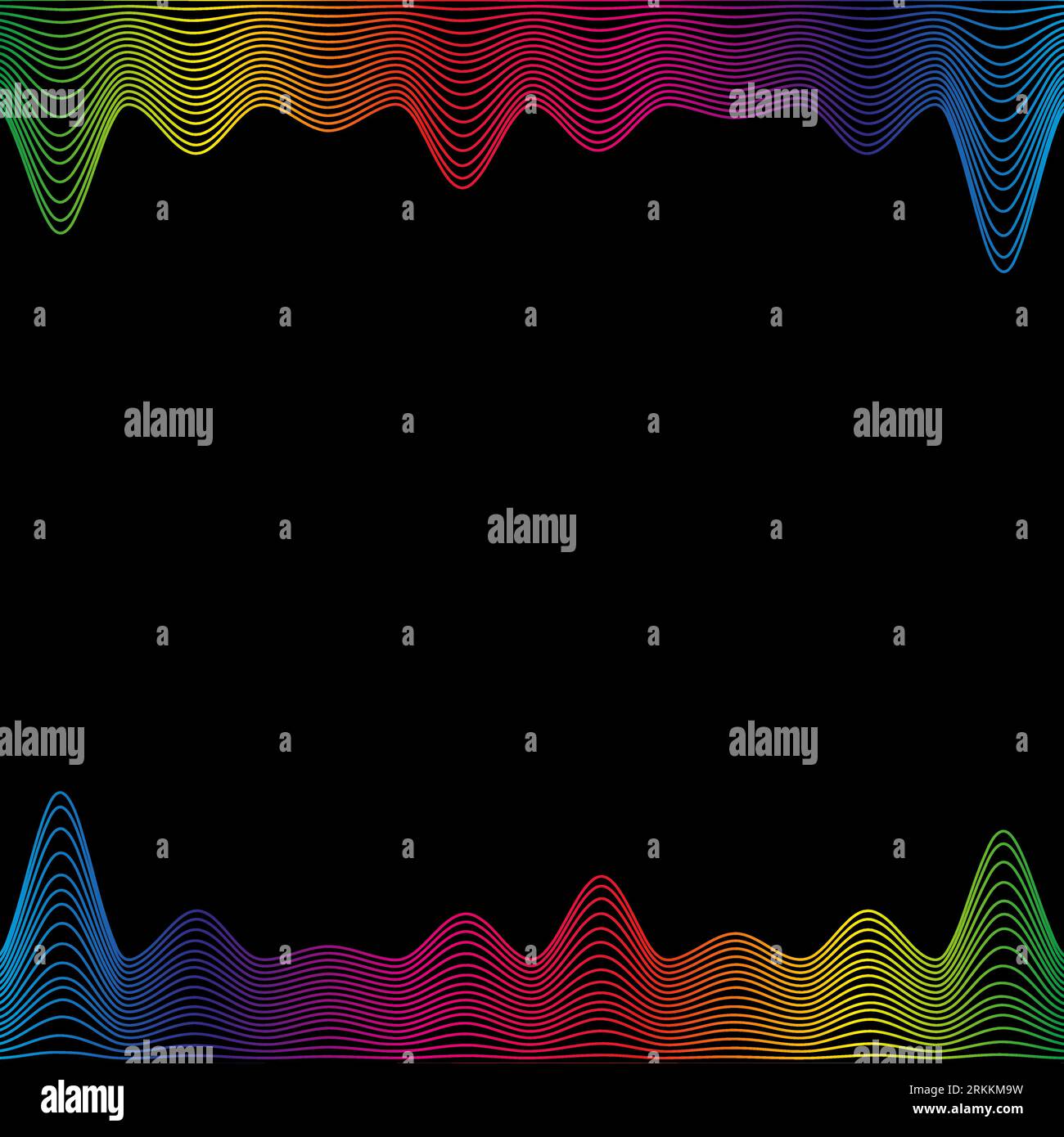 Rainbow waves line border, template banner latest technology sound ...