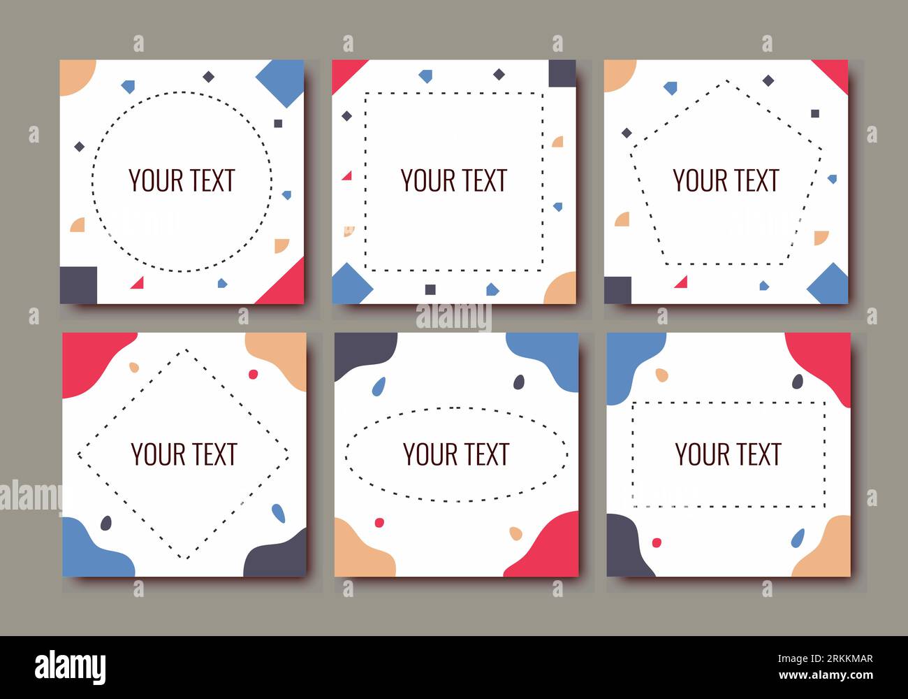 Set of editable template post for social media post. Abstract ...