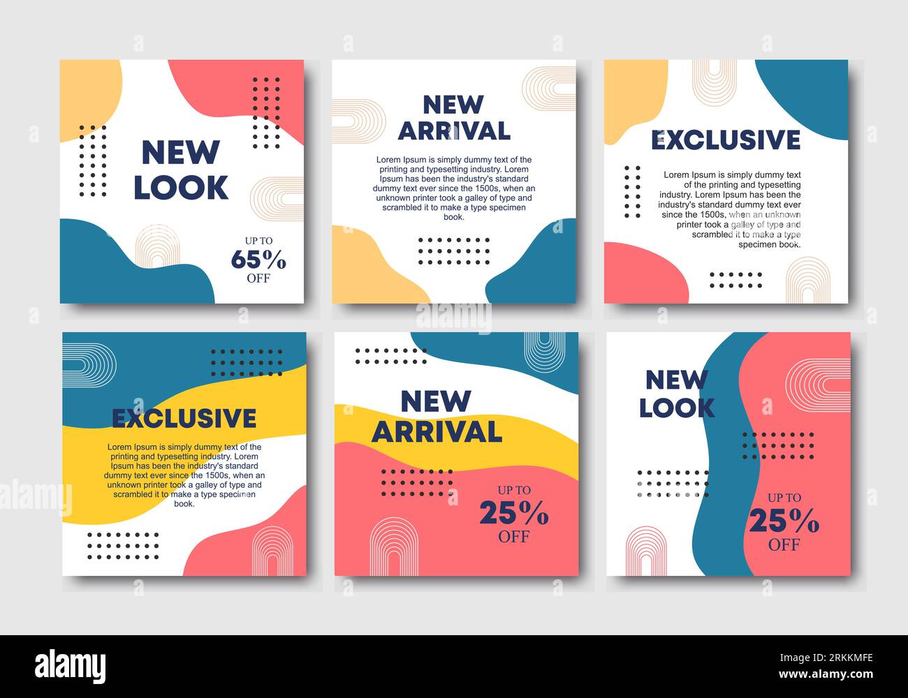 Set collection of mega sale social media post design templates with ...