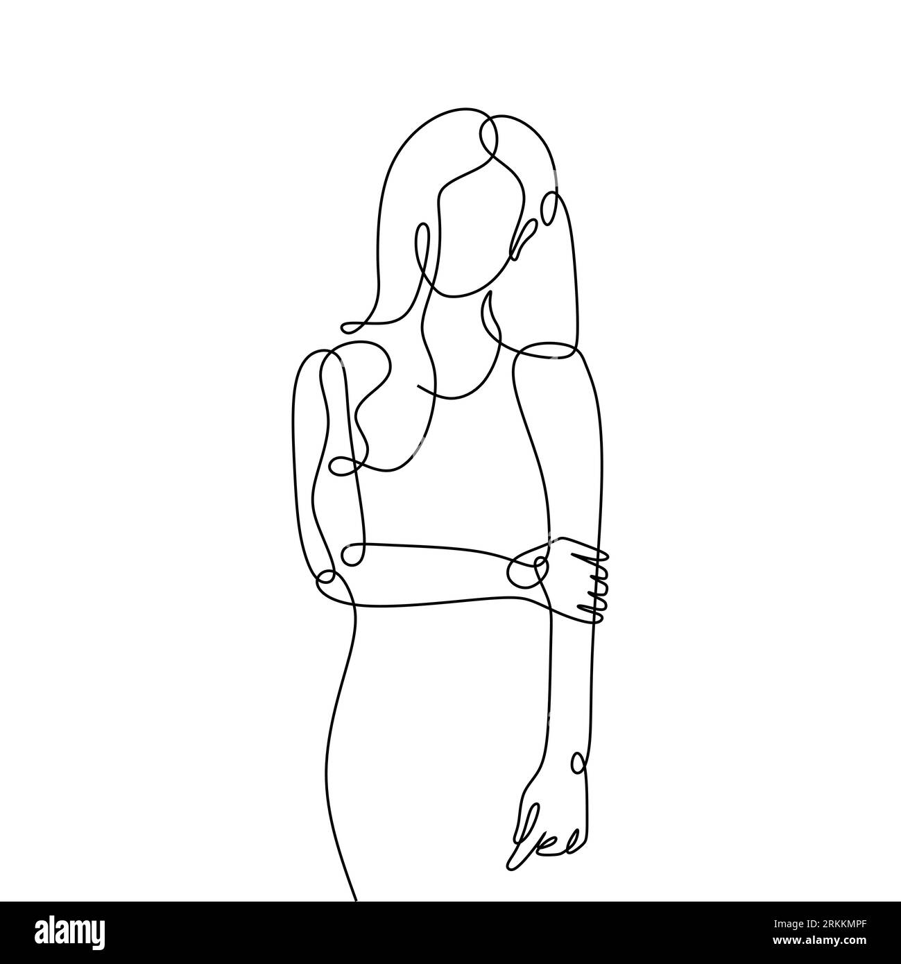 Outline Drawing Of A Woman Standing